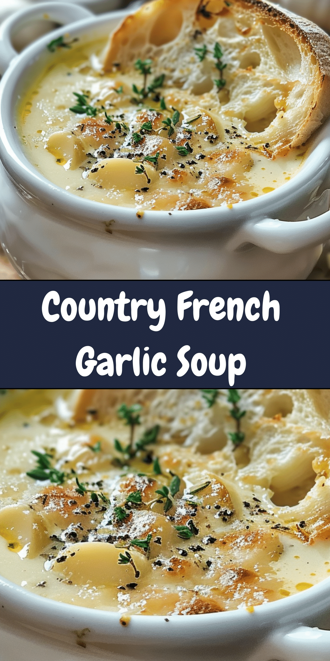 Country French Garlic Soup | Cheryl's Cooking