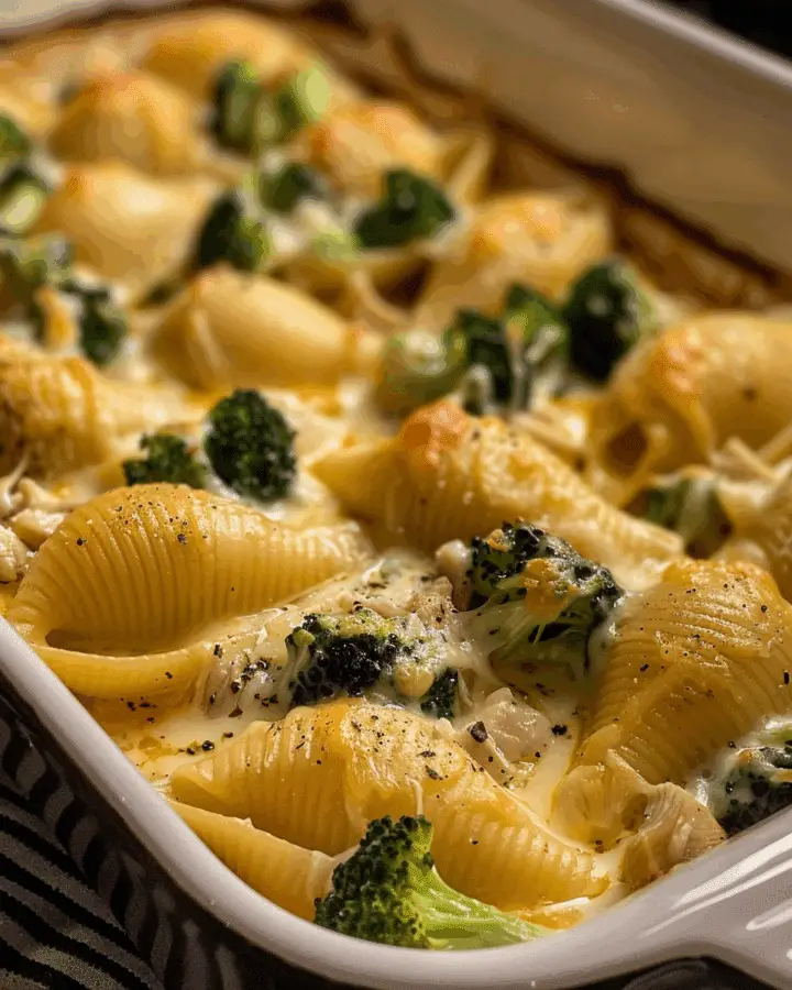 Cheesy Chicken & Broccoli Stuffed Shells | Cheryl's Cooking