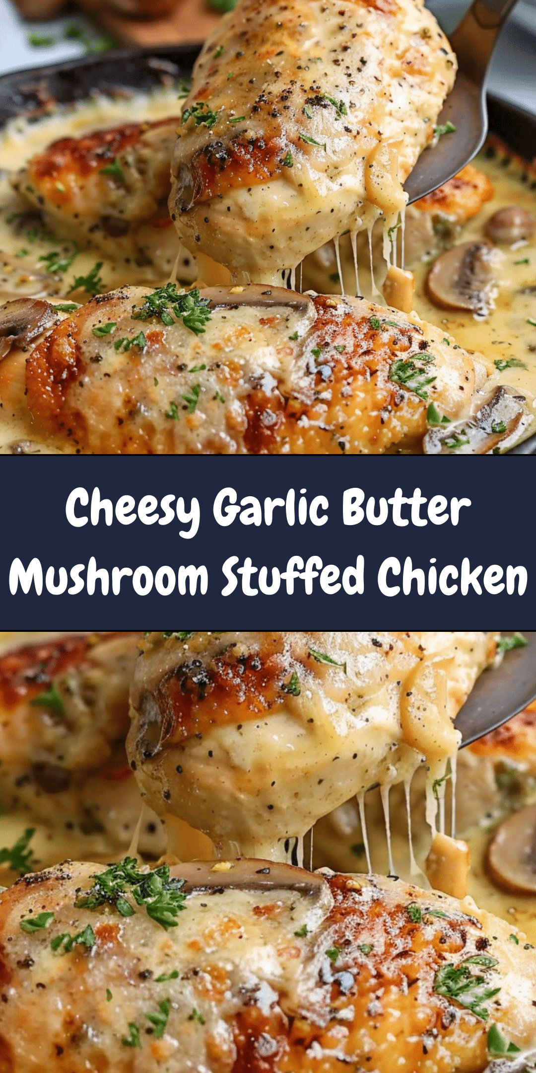 Cheesy Garlic Butter Mushroom Stuffed Chicken | Cheryl's Cooking
