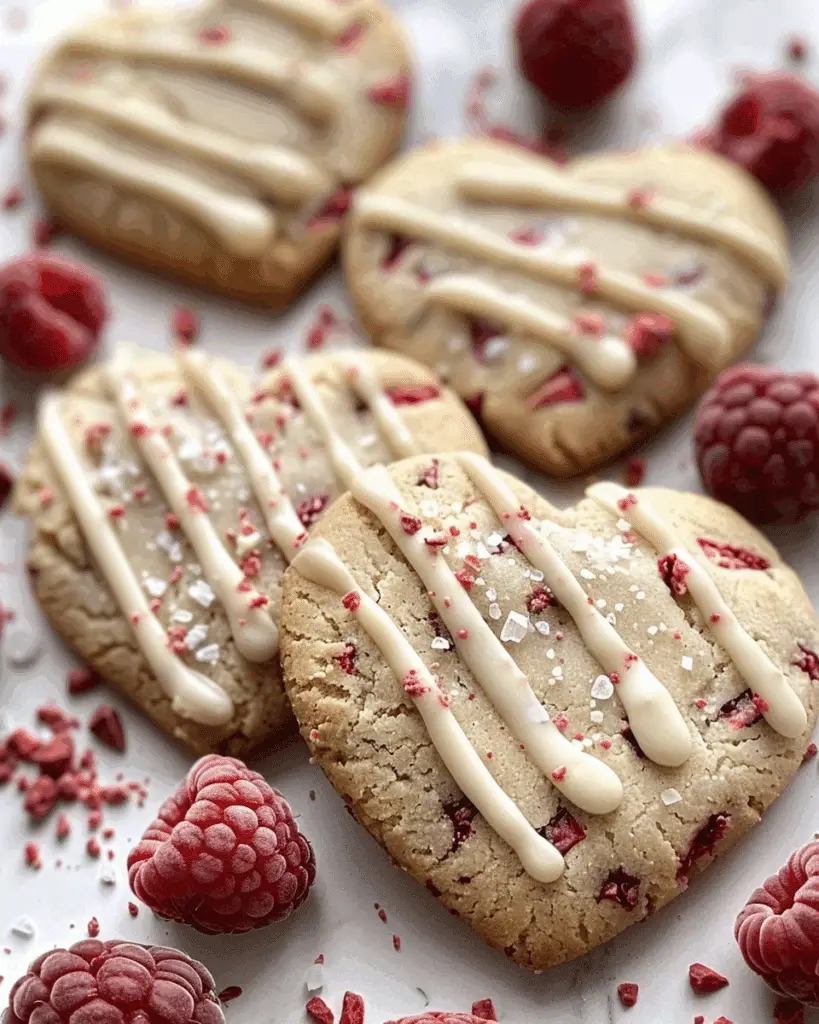 White Chocolate Raspberry Heart Cookies | Cheryl's Cooking