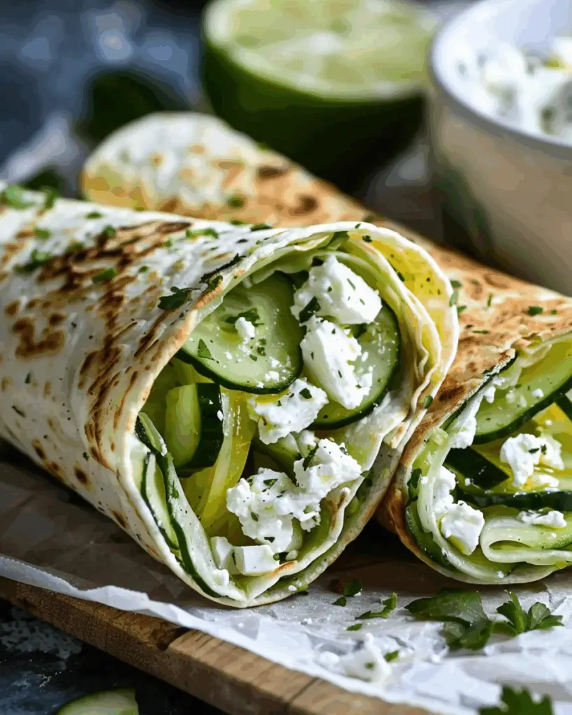 Crispy Cucumber Feta Wraps | Cheryl's Cooking