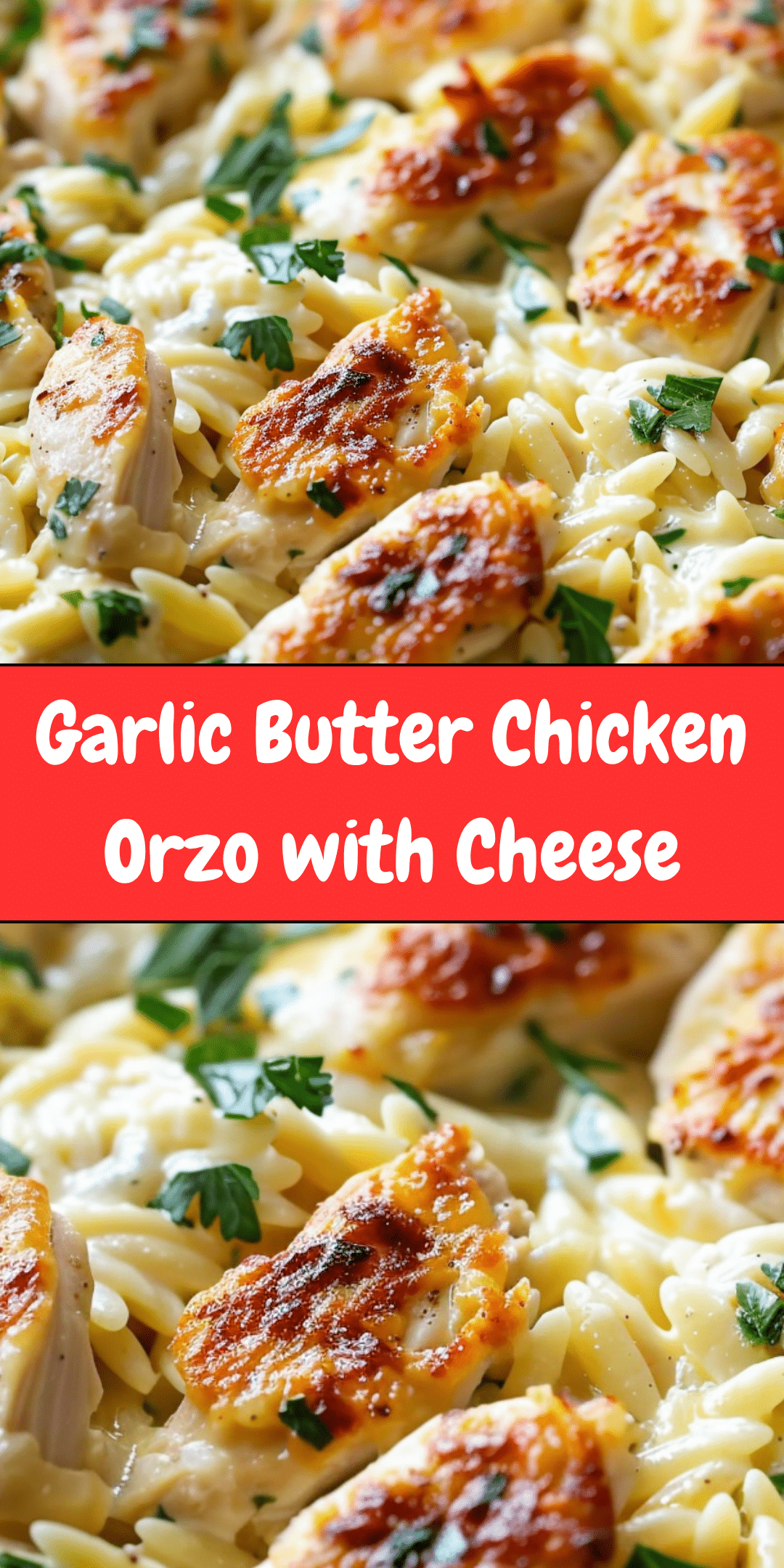 Garlic Butter Chicken Orzo with Cheese | Cheryl's Cooking