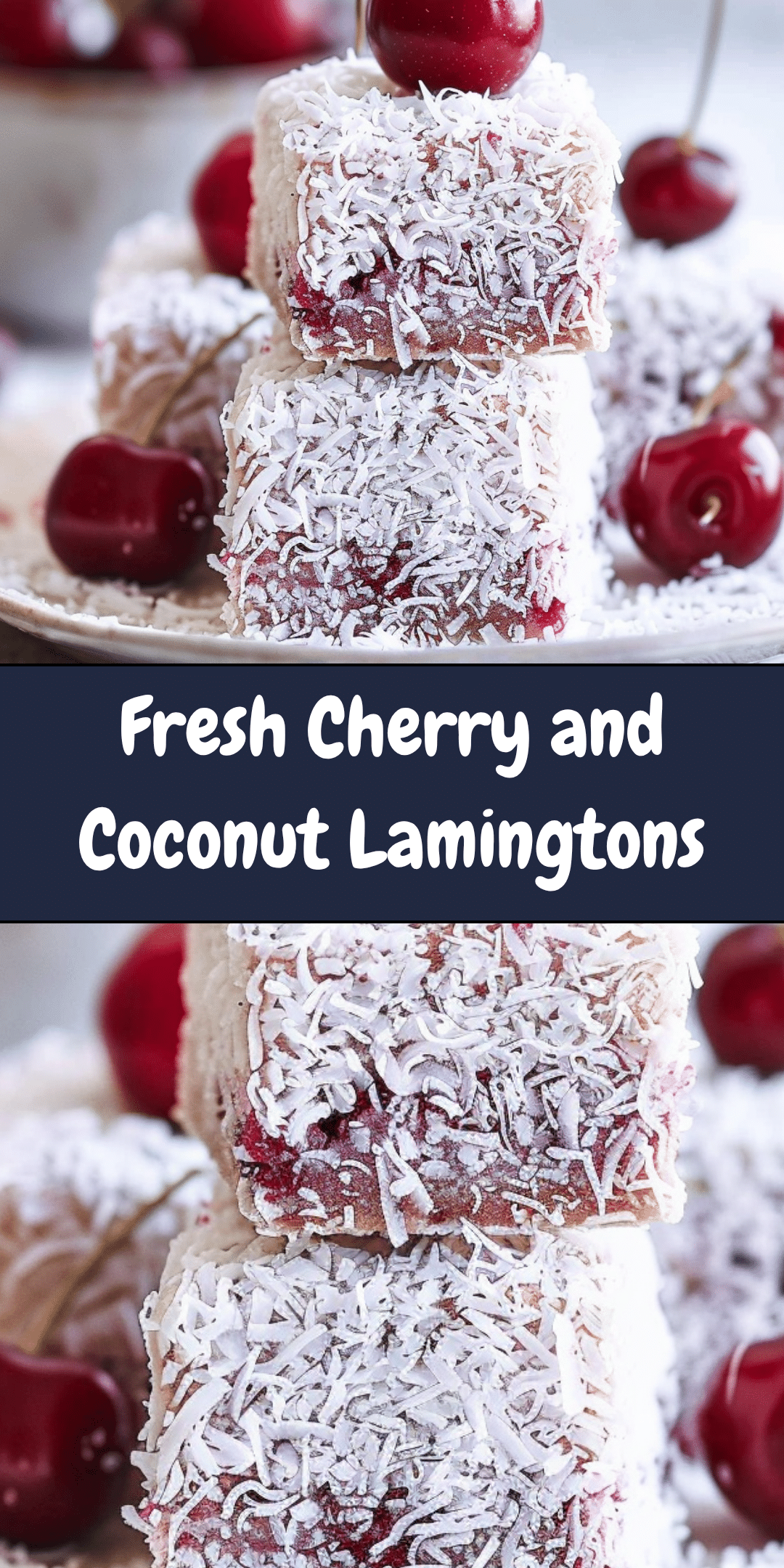Fresh Cherry and Coconut Lamingtons | Cheryl's Cooking