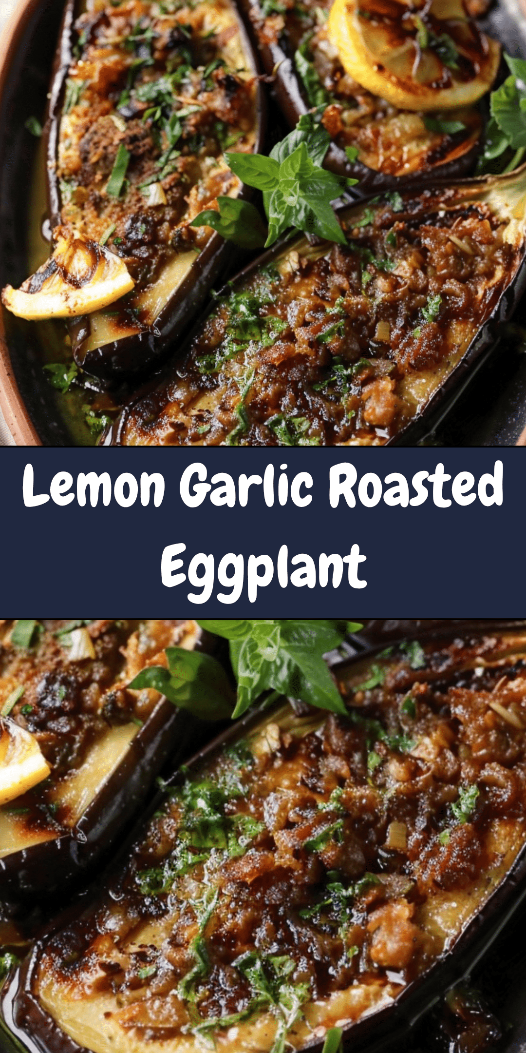 Lemon Garlic Roasted Eggplant | Cheryl's Cooking