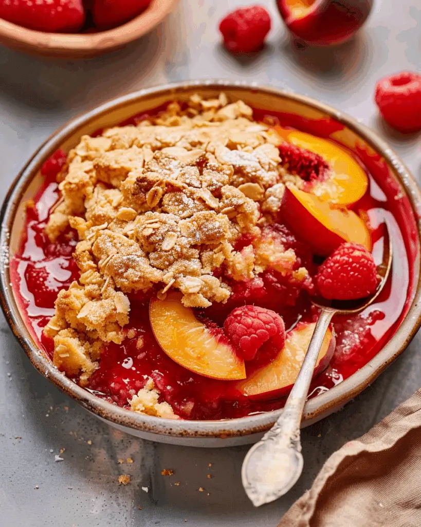 Peach Raspberry Cobbler | Cheryl's Cooking