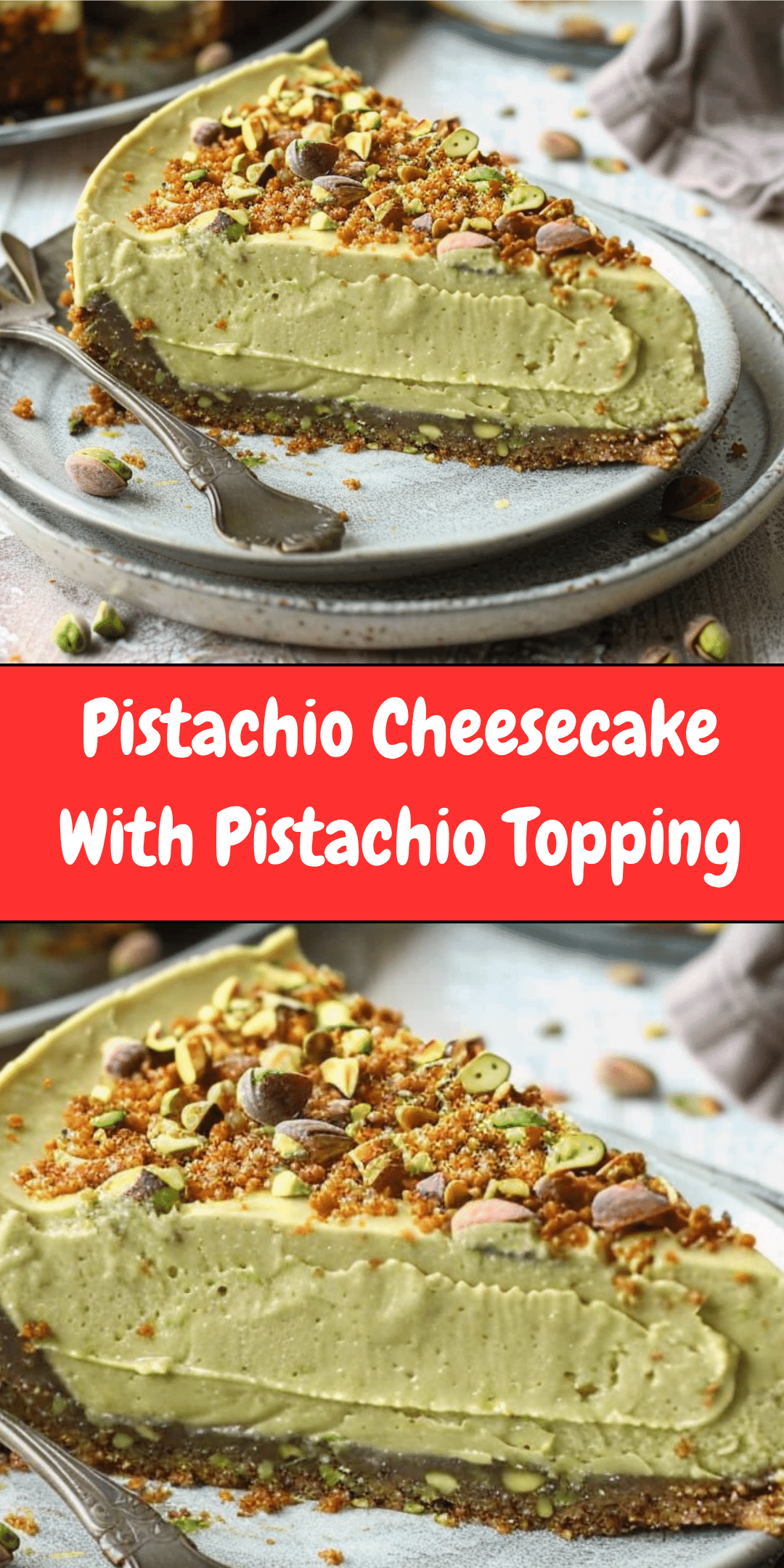 Pistachio Cheesecake With Pistachio Topping | Cheryl's Cooking