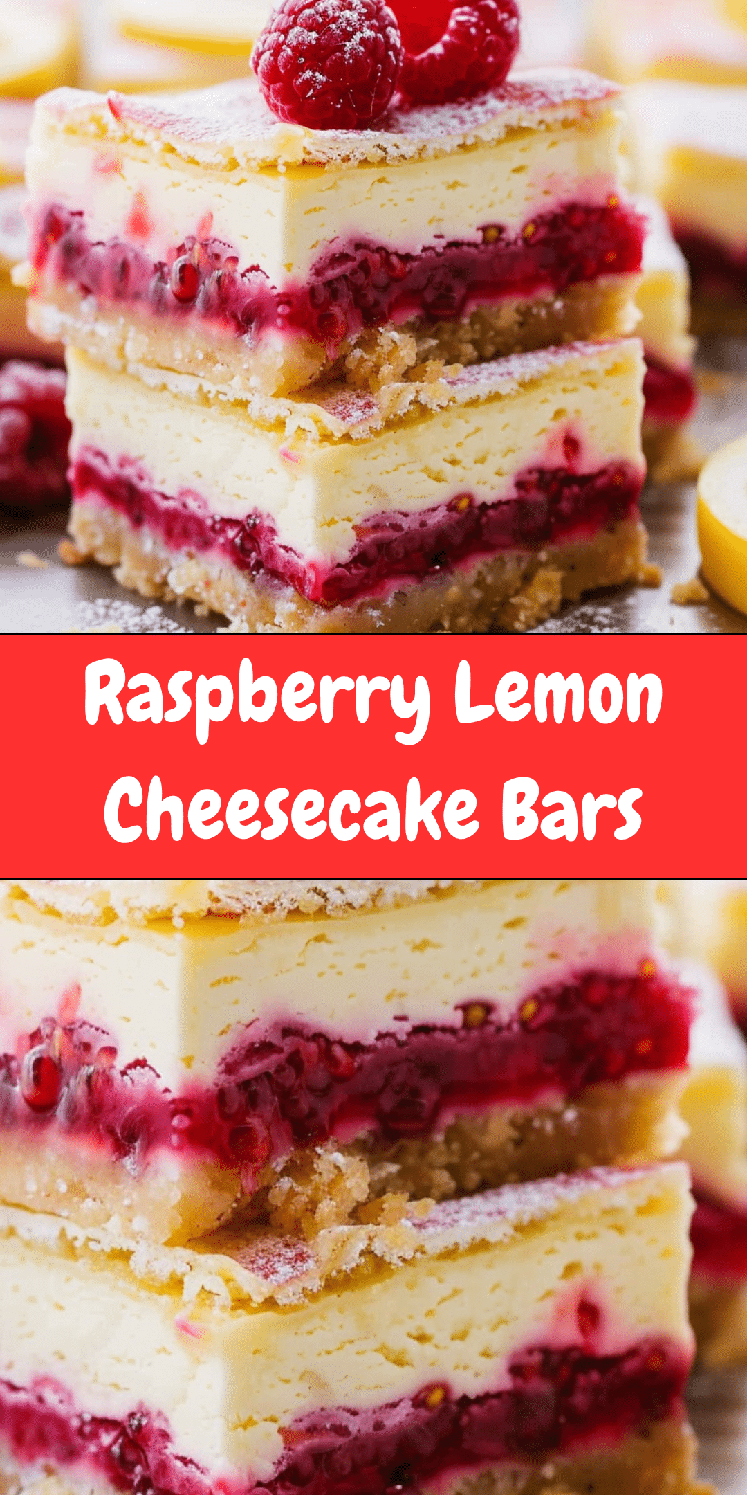 Raspberry Lemon Cheesecake Bars | Cheryl's Cooking