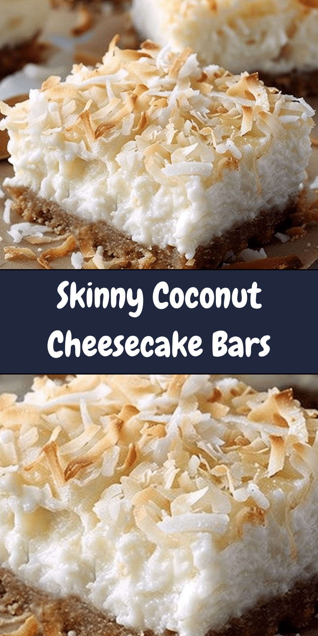 Skinny Coconut Cheesecake Bars | Cheryl's Cooking