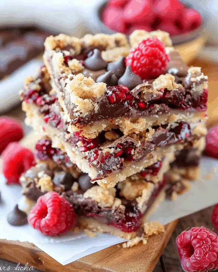 Chocolate Raspberry Crumb Bars | Cheryl's Cooking