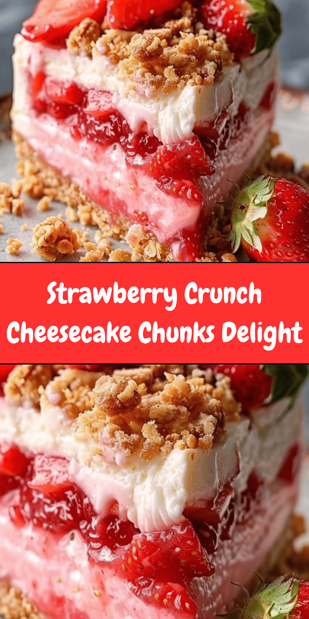 Strawberry Crunch Cheesecake Chunks Delight | Cheryl's Cooking