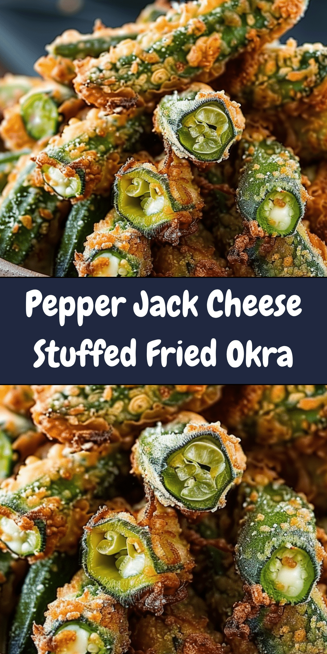 Pepper Jack Cheese Stuffed Fried Okra | Cheryl's Cooking