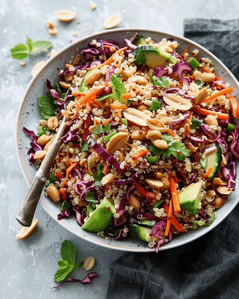 Quinoa Crunch Salad with Peanut Dressing | Cheryl's Cooking