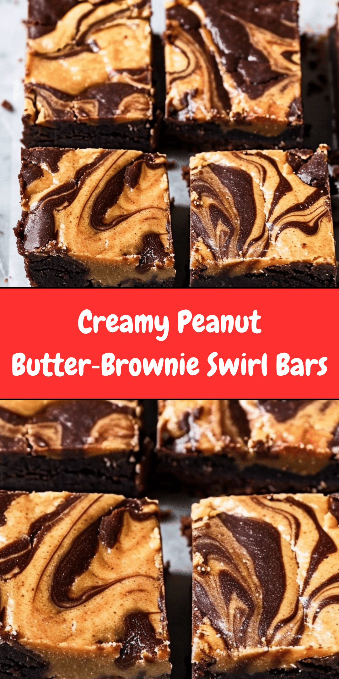 Creamy Peanut Butter Brownie Swirl Bars | Cheryl's Cooking