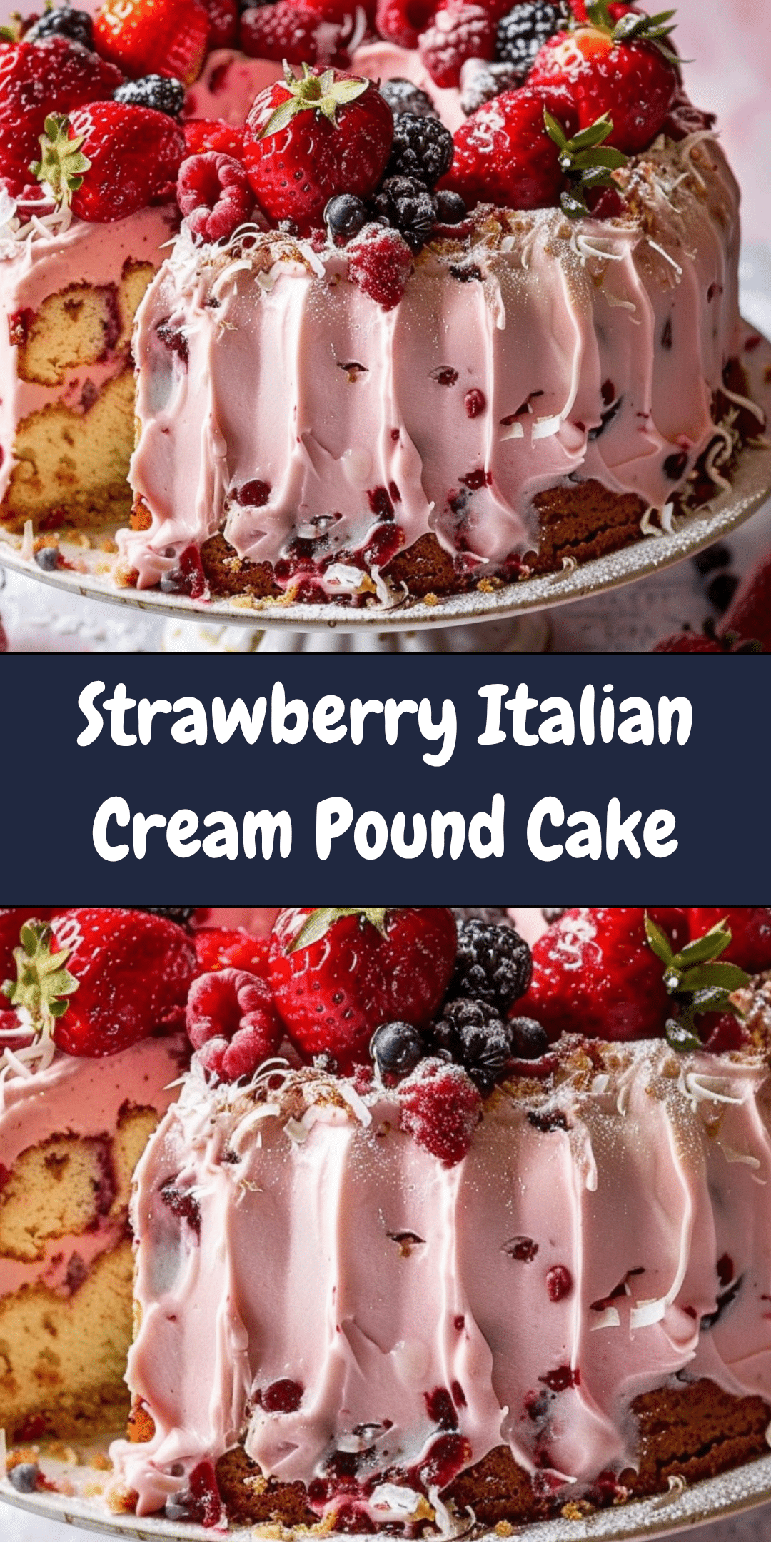 Strawberry Italian Cream Pound Cake | Cheryl's Cooking