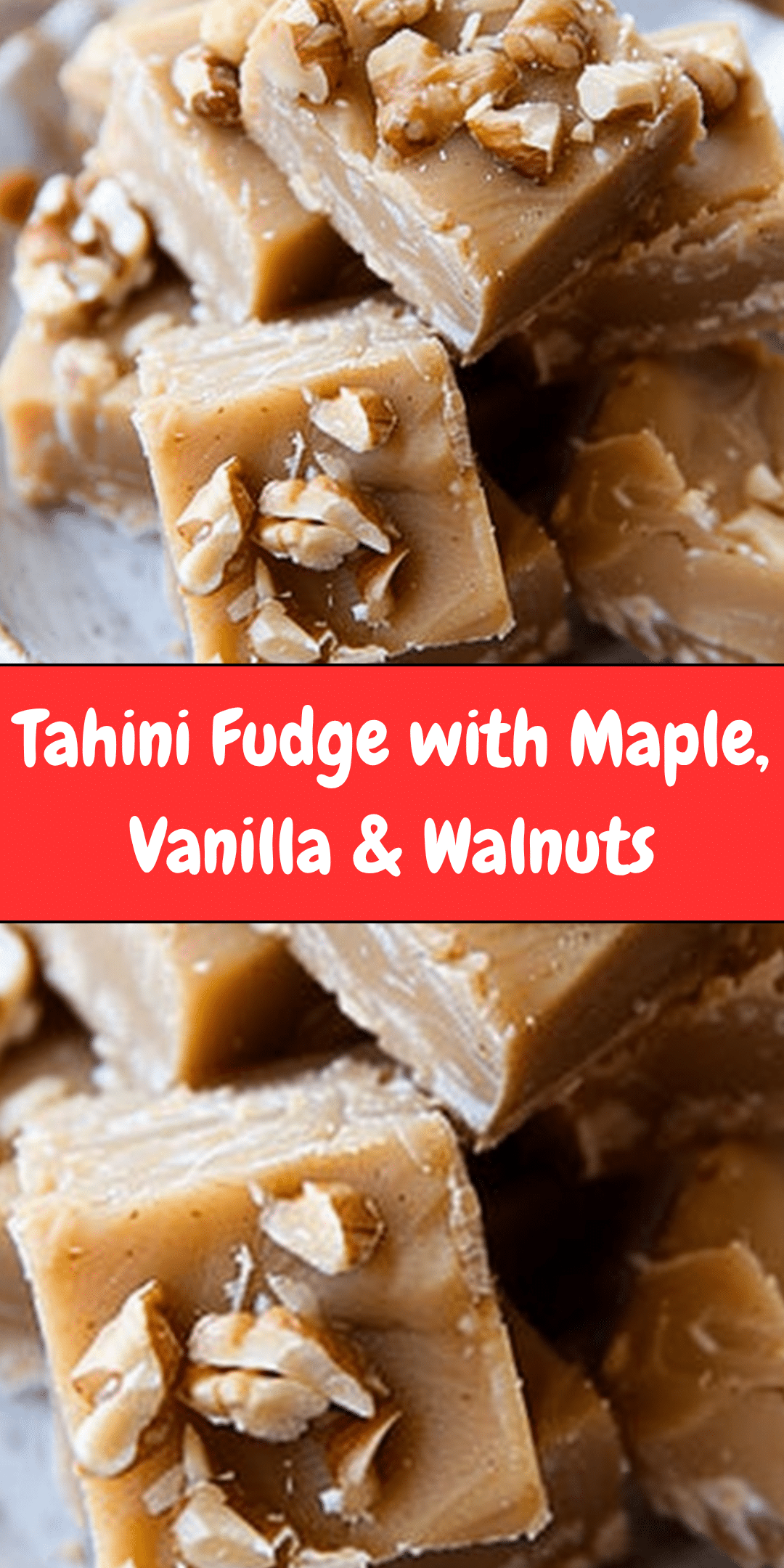 Tahini Fudge with Maple, Vanilla & Walnuts | Cheryl's Cooking