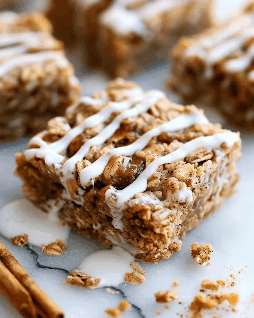 Cinnamon Roll Oatmeal Bars | Cheryl's Cooking