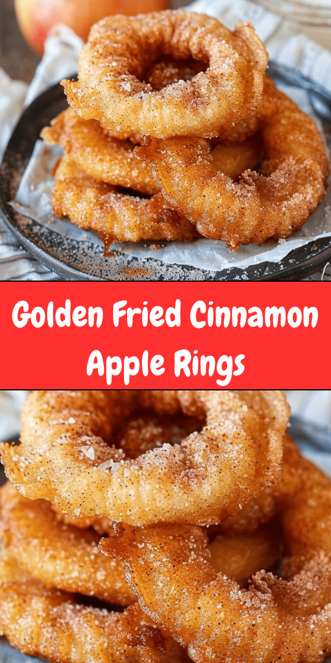 Golden Fried Cinnamon Apple Rings | Cheryl's Cooking