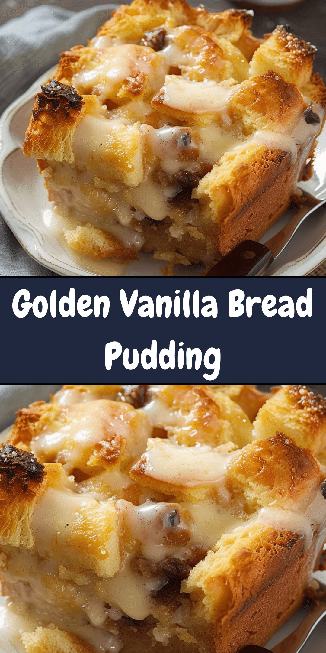 Golden Vanilla Bread Pudding | Cheryl's Cooking