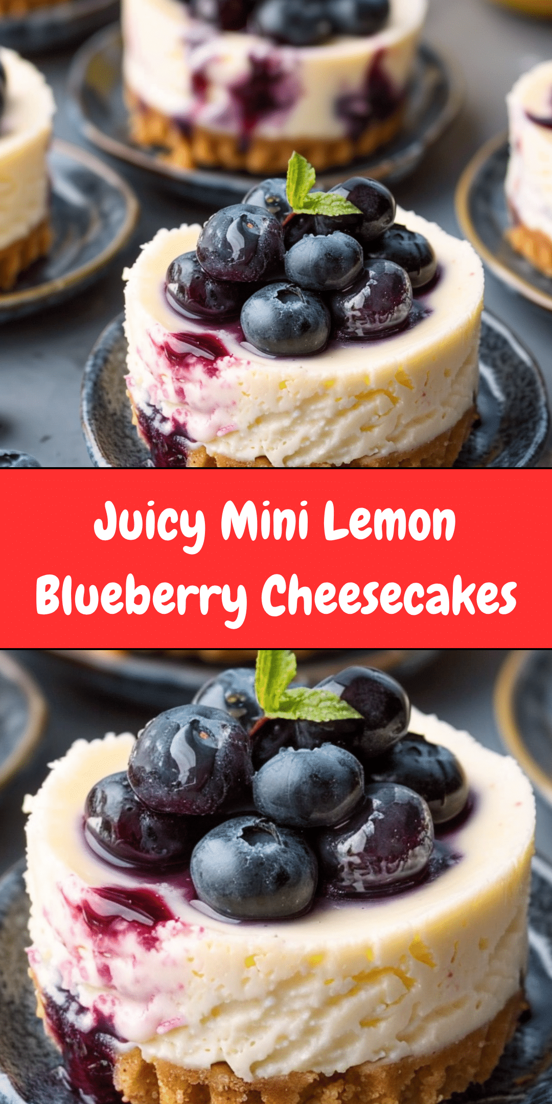 Juicy Mini Lemon Blueberry Cheesecakes | Cheryl's Cooking