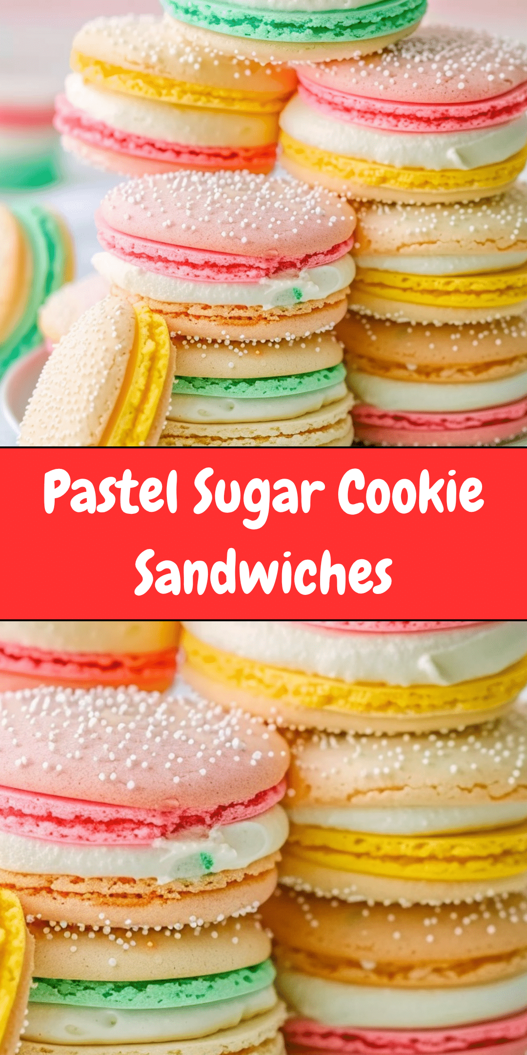 Pastel Sugar Cookie Sandwiches | Cheryl's Cooking