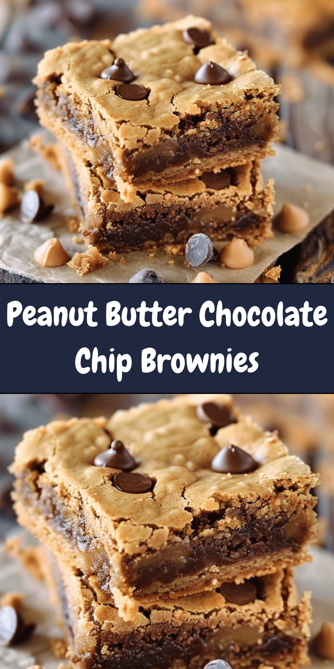 Peanut Butter Chocolate Chip Brownies | Cheryl's Cooking