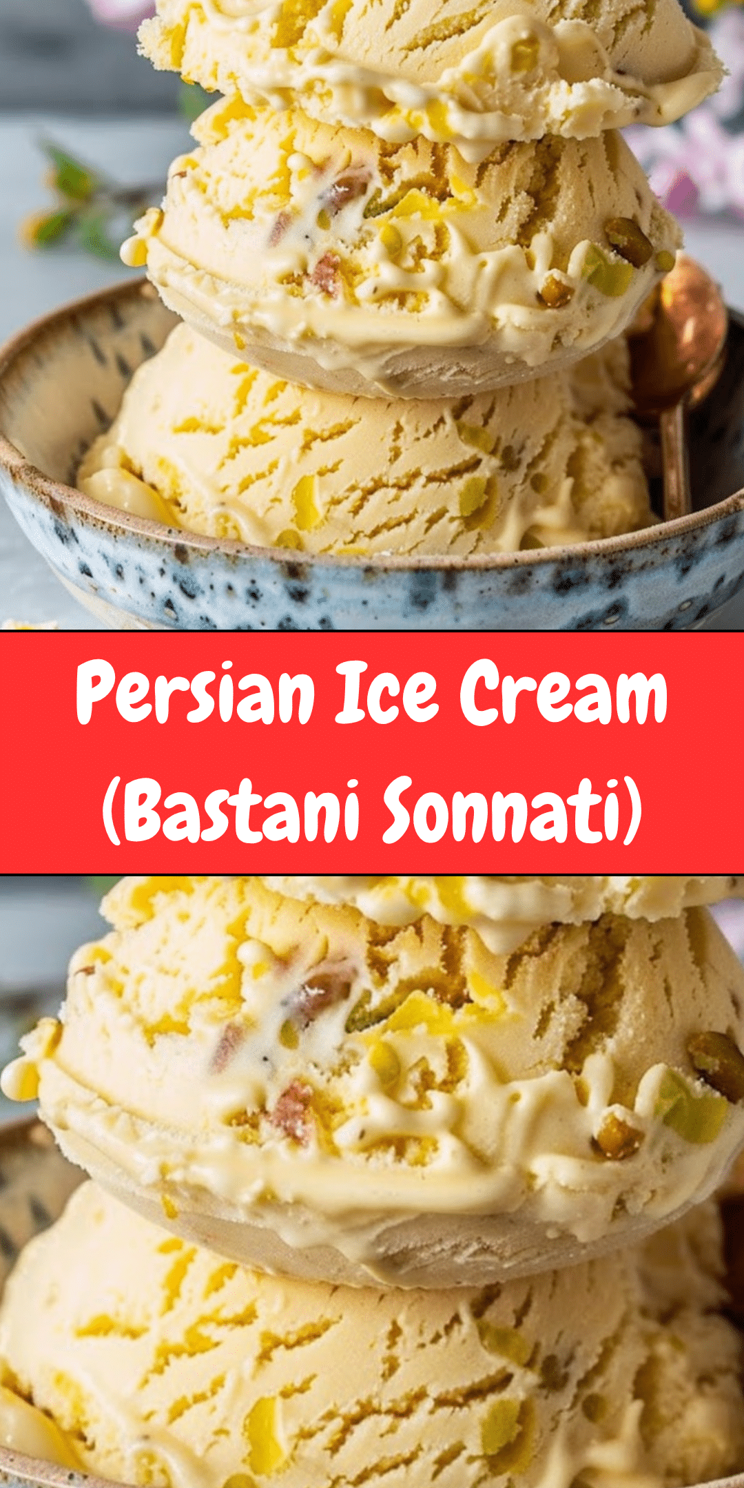 Persian Ice Cream (Bastani Sonnati) | Cheryl's Cooking
