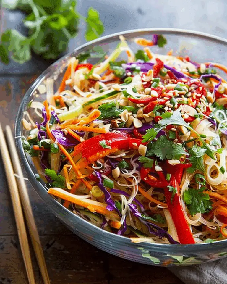 Spring Roll Salad with Spicy Ginger Dressing | Cheryl's Cooking