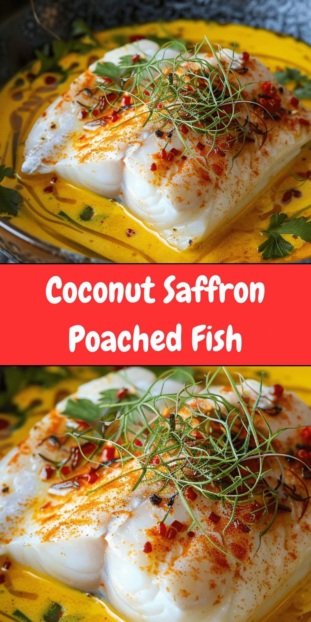 Coconut Saffron Poached Fish | Cheryl's Cooking