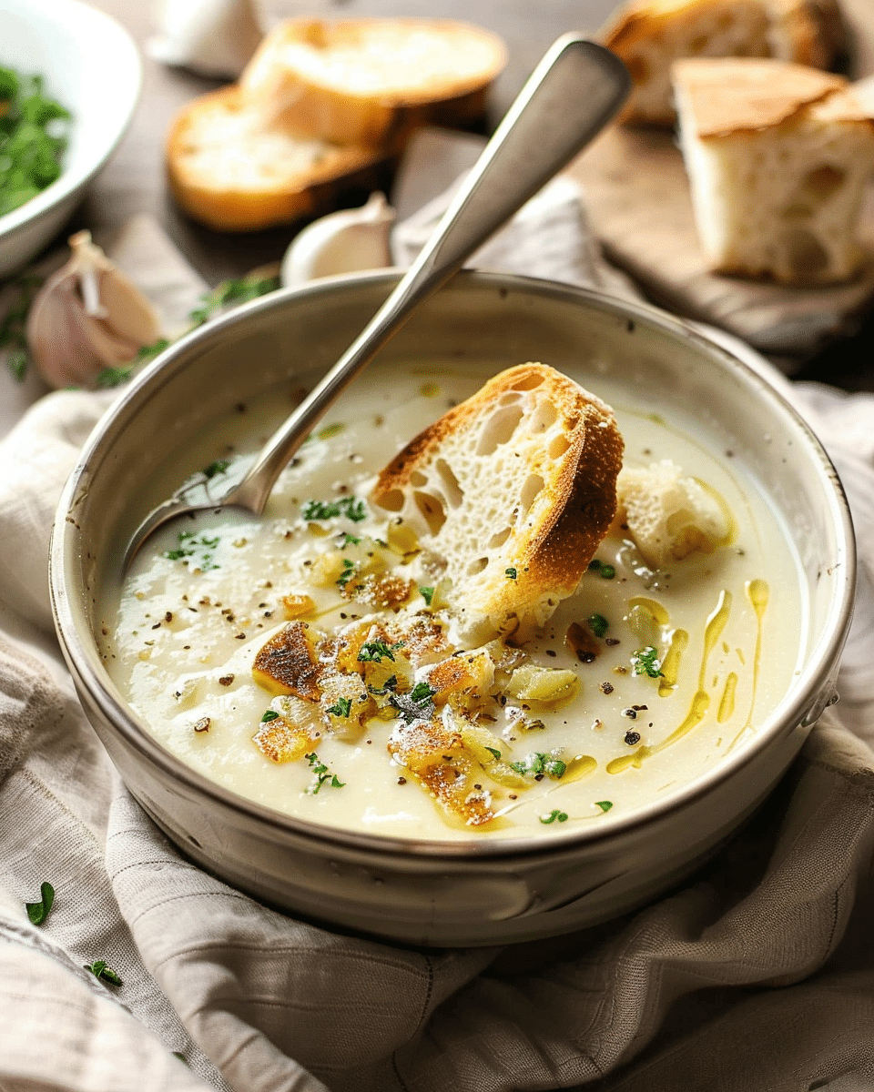 Country‑Style French Garlic Soup | Cheryl's Cooking