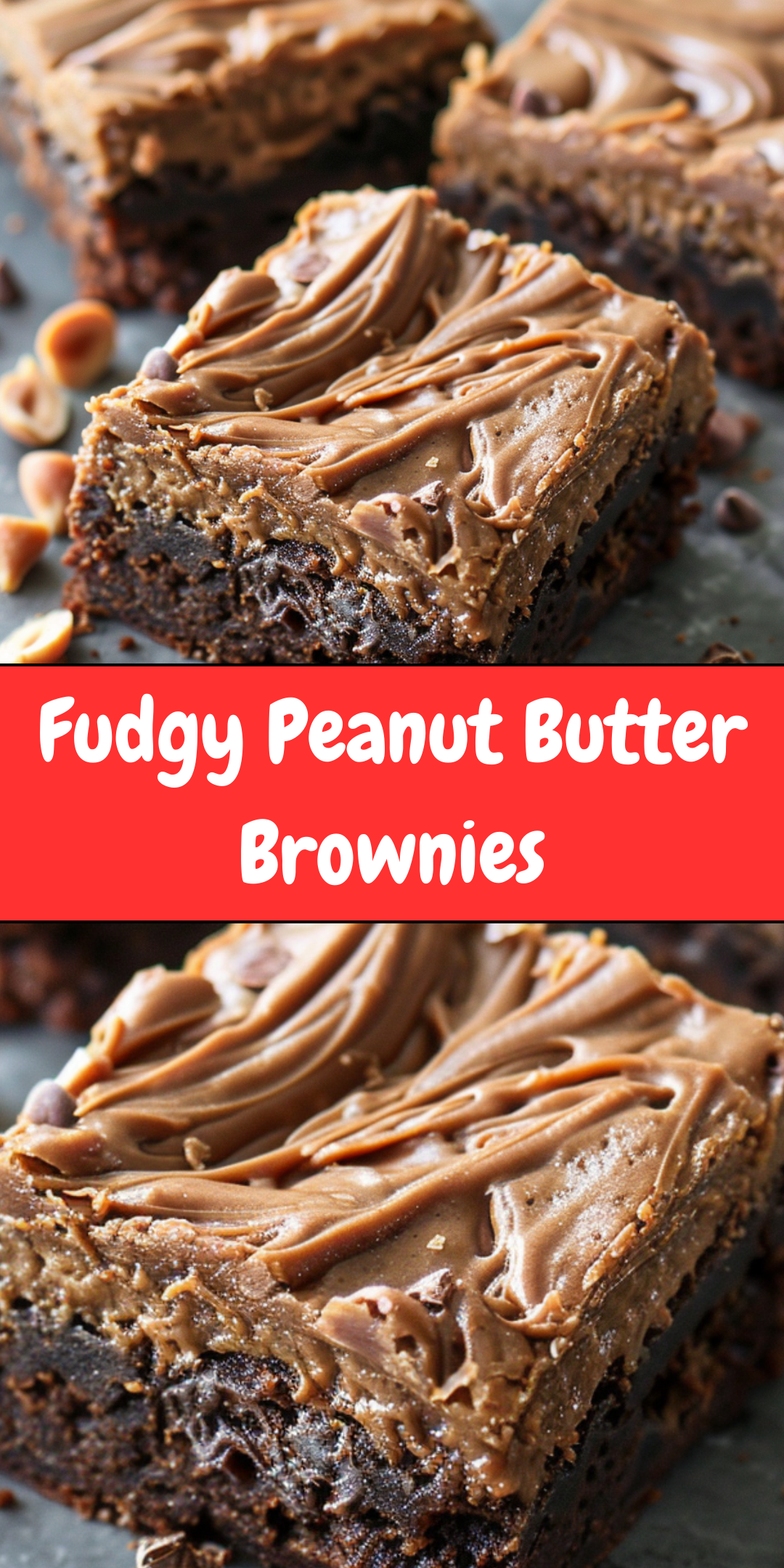Fudgy Peanut Butter Brownies | Cheryl's Cooking