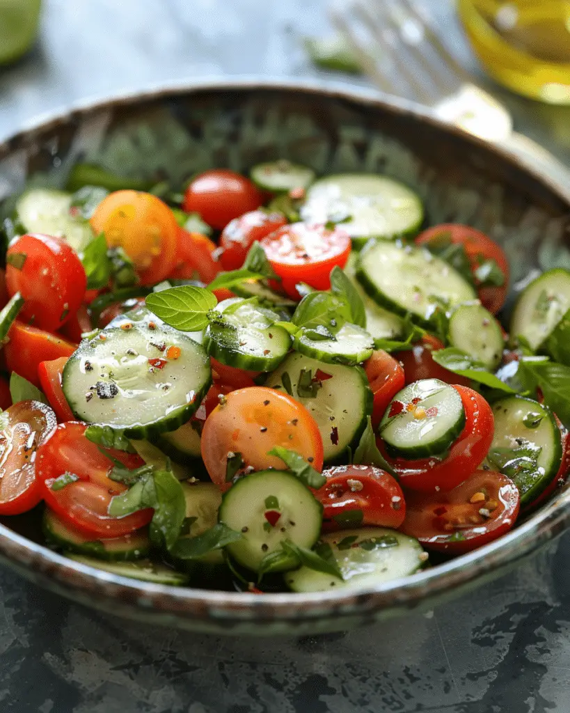 Classic Cucumber Tomato Salad | Cheryl's Cooking