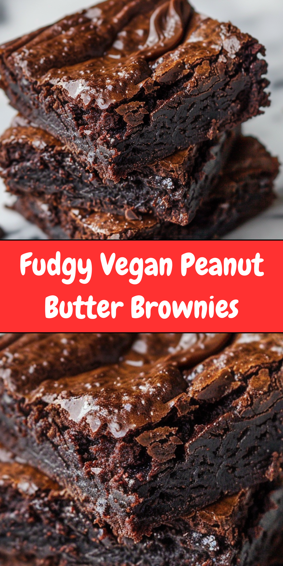 Fudgy Vegan Peanut Butter Brownies | Cheryl's Cooking