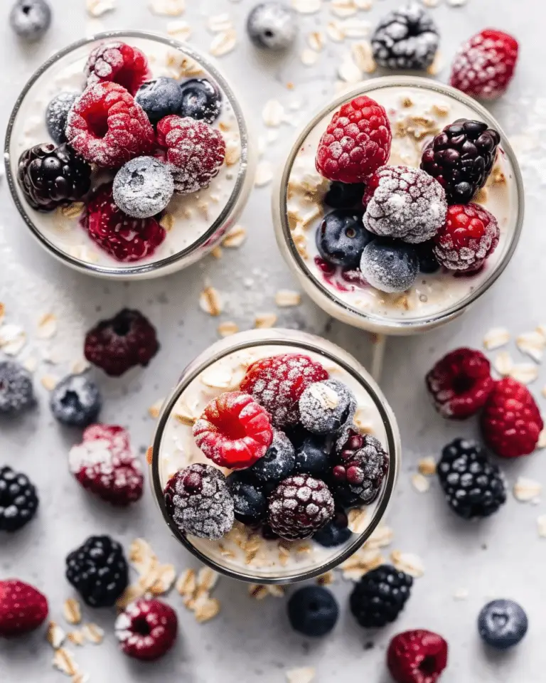Triple Berry Overnight Oats | Cheryl's Cooking