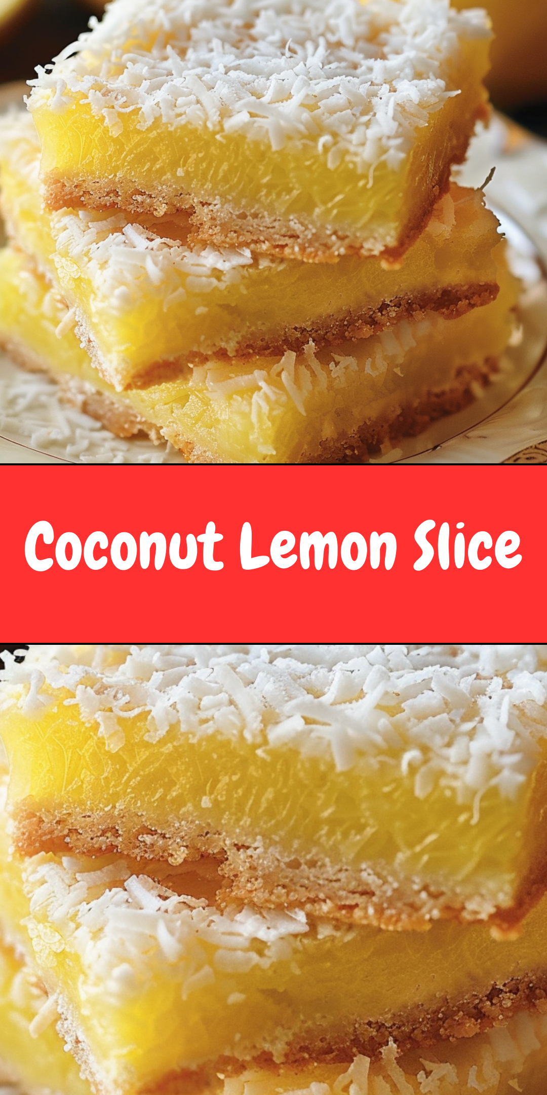 Coconut Lemon Slice | Cheryl's Cooking