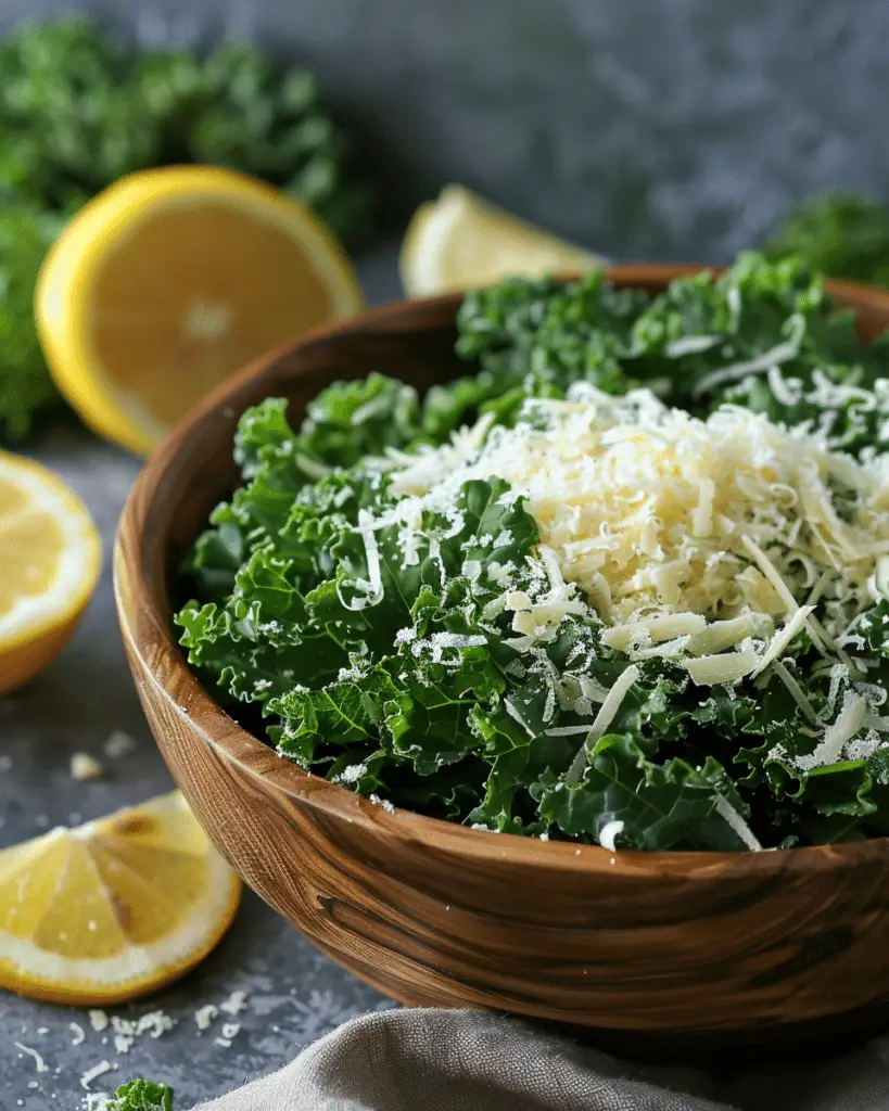 Lemony Parmesan Kale Salad | Cheryl's Cooking