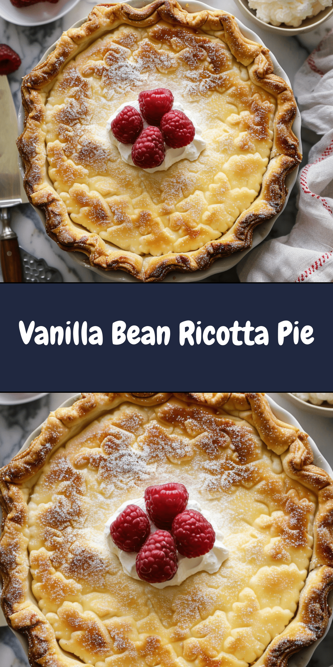 Vanilla Bean Ricotta Pie | Cheryl's Cooking