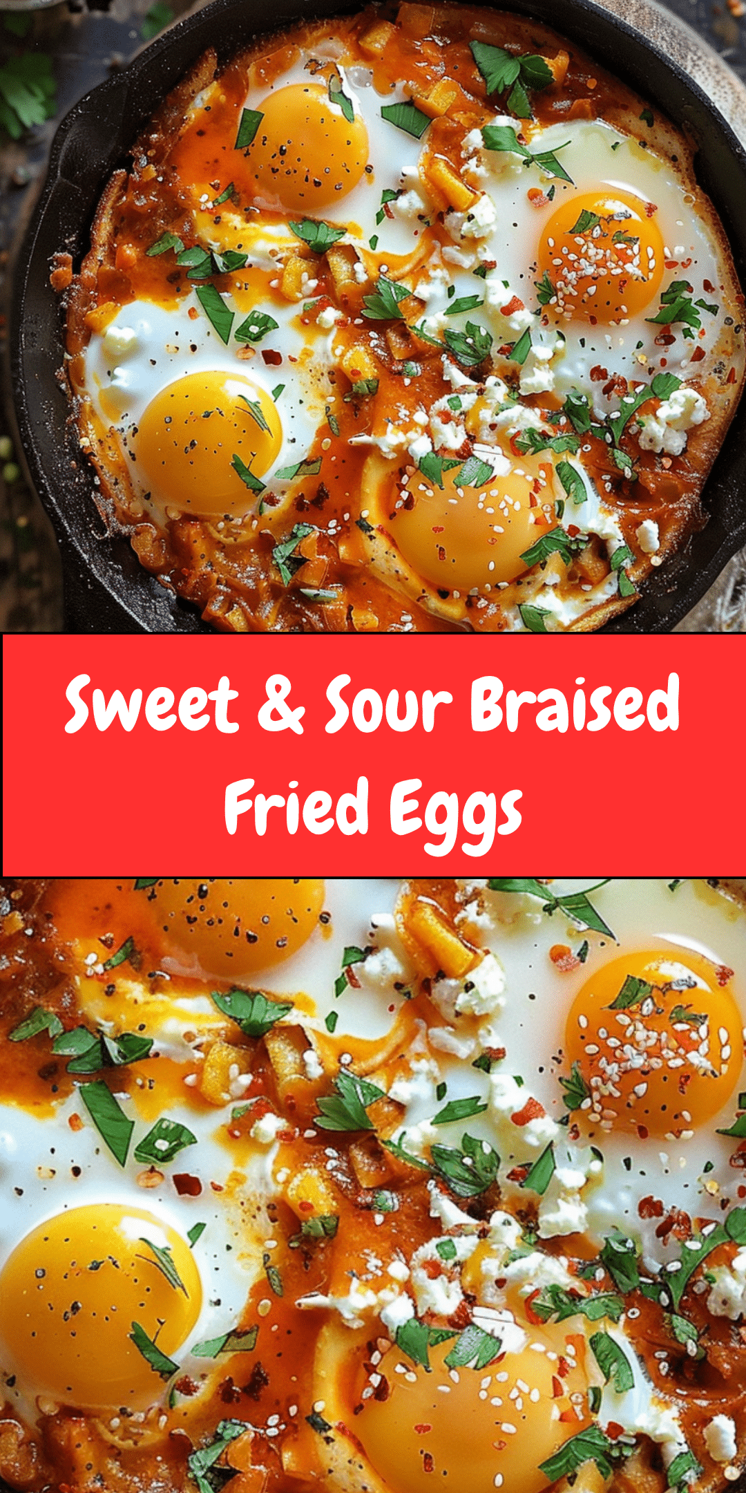Sweet & Sour Braised Fried Eggs | Cheryl's Cooking