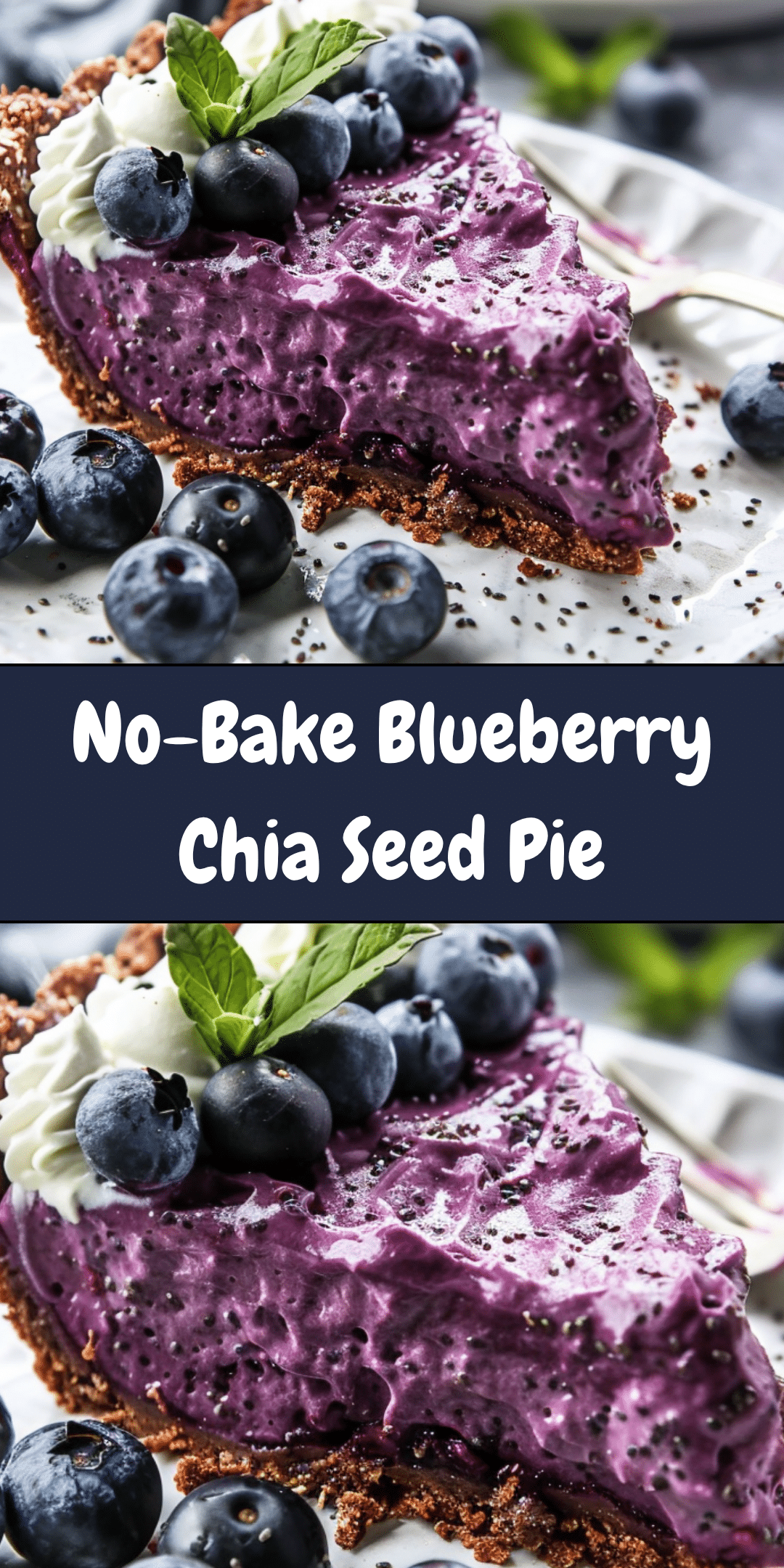 No-Bake Blueberry Chia Seed Pie | Cheryl's Cooking