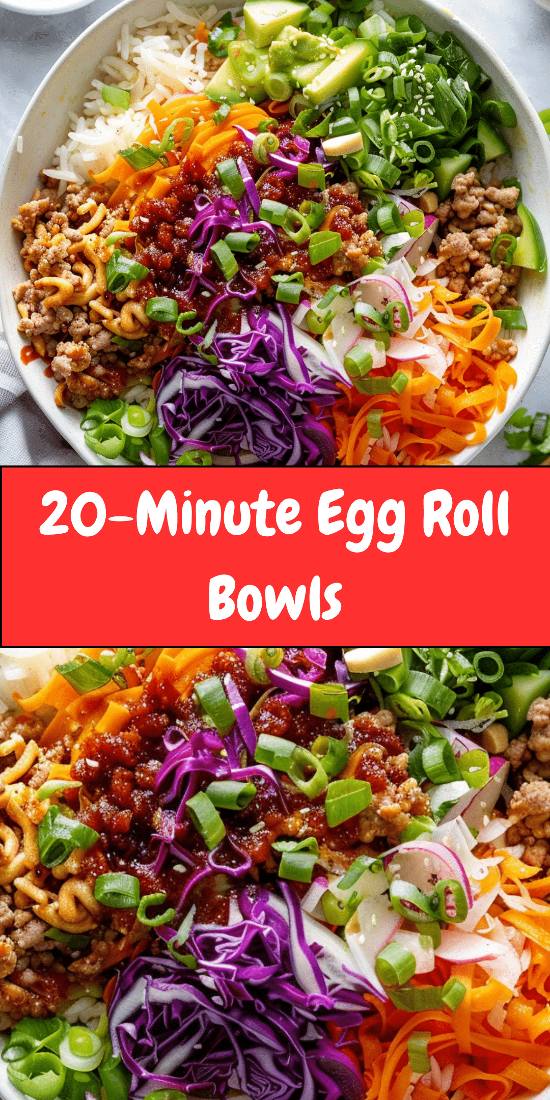 20-Minute Egg Roll Bowls | Cheryl's Cooking