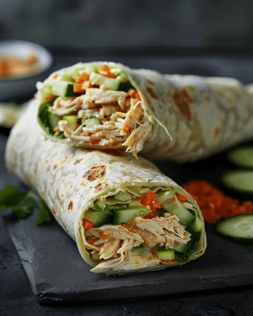 Shredded Chicken Wrap With Cucumber | Cheryl's Cooking